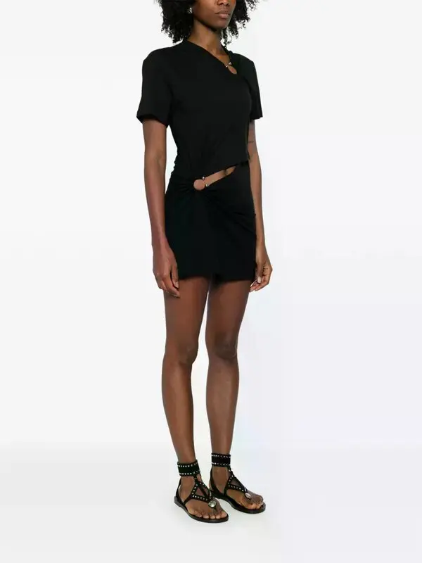Rabanne Ring-detail Mini Dress - Black