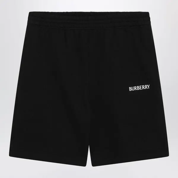 Burberry Logo Cotton Shorts - Black