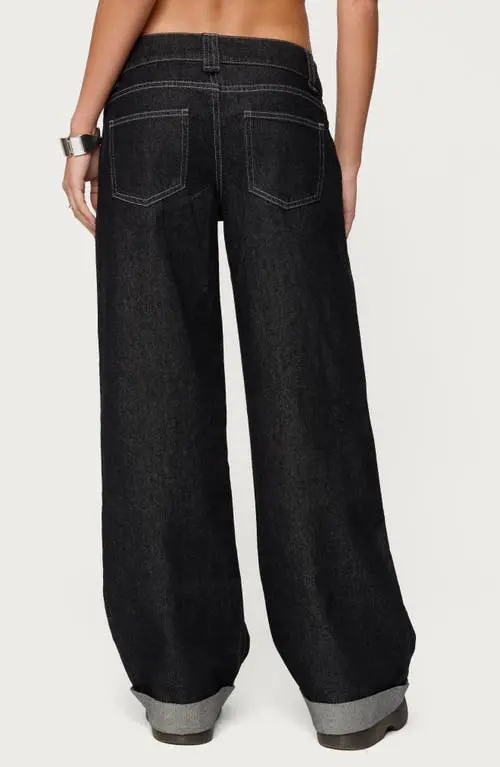 EDIKTED Low Rise Straight Leg Jeans