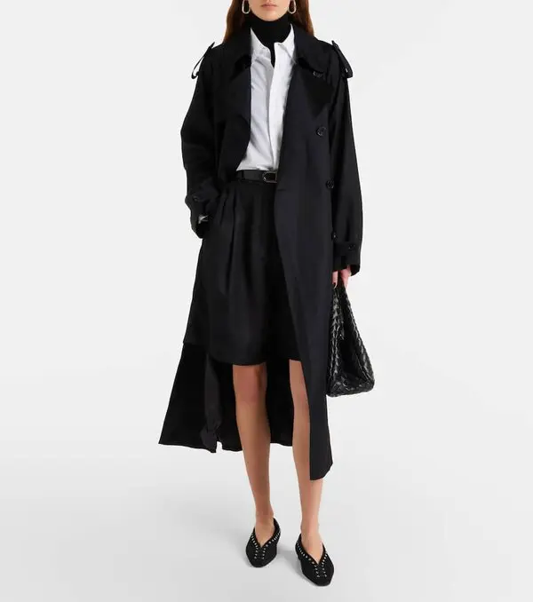 THE FRANKIE SHOP Veyron Double-breasted Twill Trench Coat