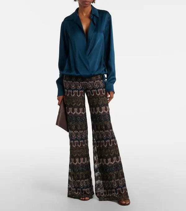 Missoni Intarsia Lame Flared Pants