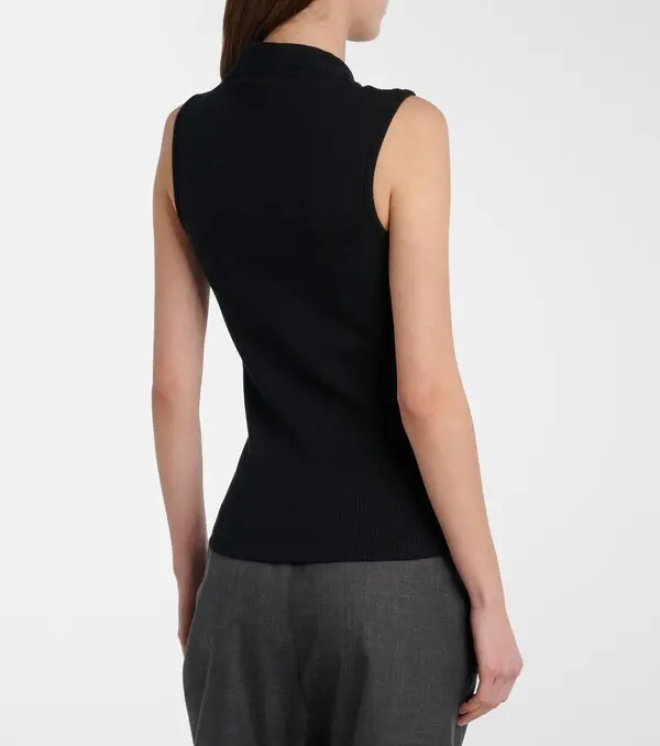 LEMAIRE Asymmetric Cotton And Linen Top - Black