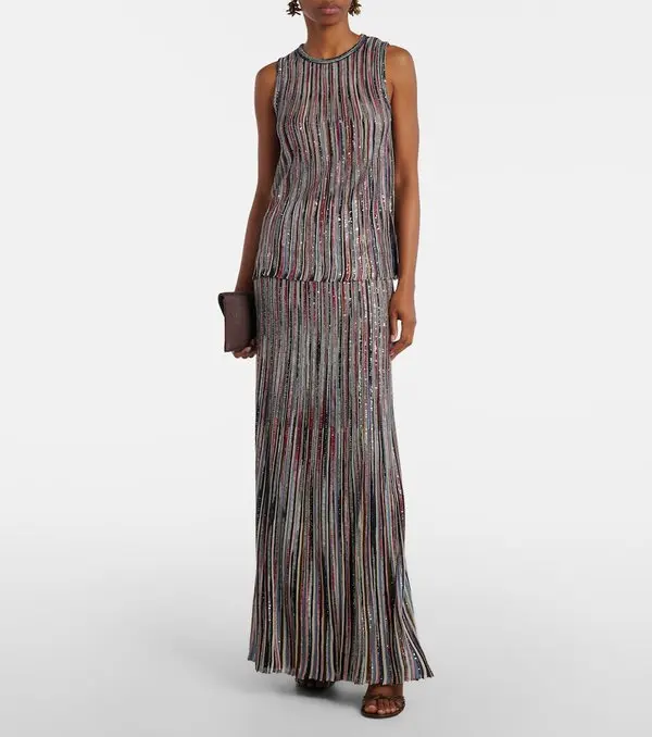Missoni Striped Lamé Maxi Skirt