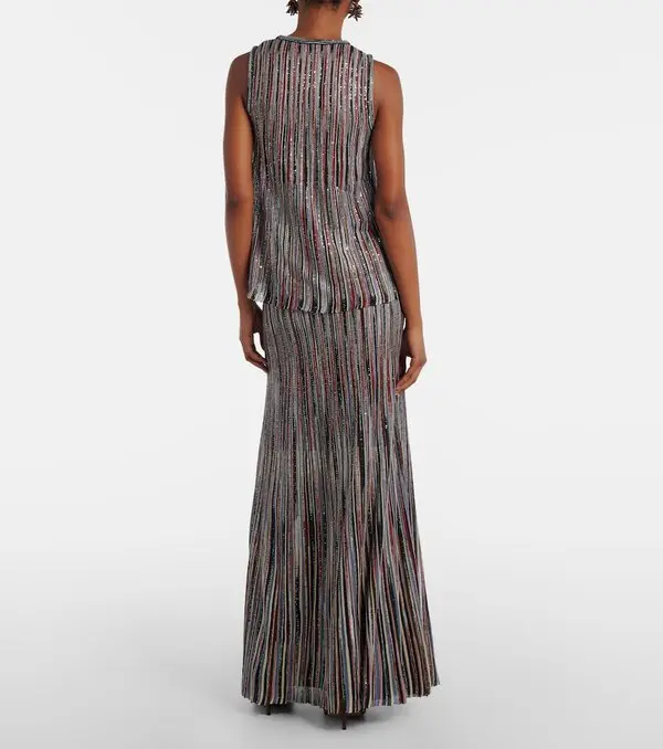Missoni Striped Lamé Maxi Skirt