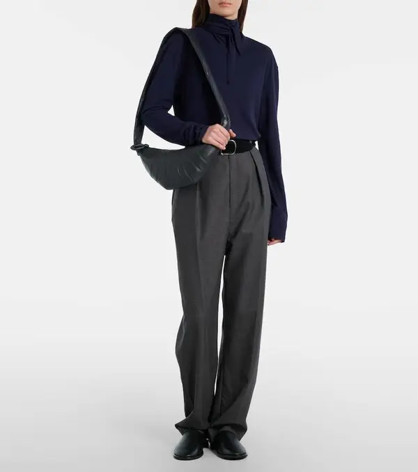 LEMAIRE Small Leather Shoulder Bag - Blue