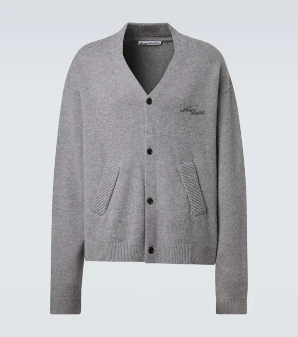 Acne Studios Logo Wool And Yak Cardigan
