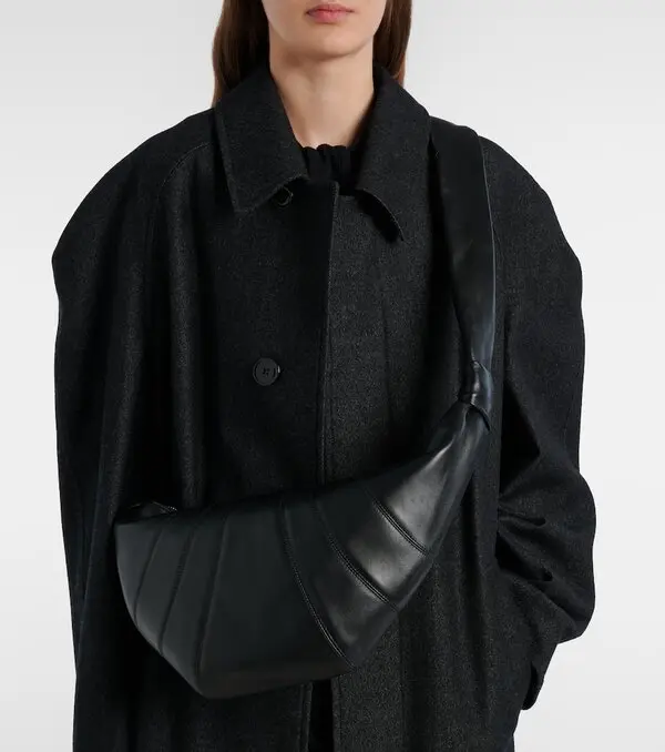 LEMAIRE Croissant Medium Leather Bag - Black