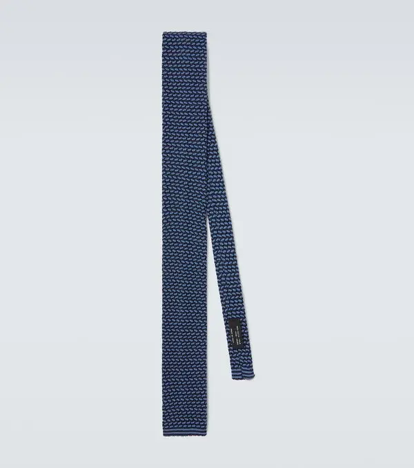 Rubinacci Knitted Silk Tie - Blue