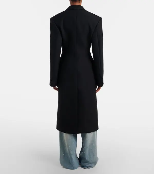 Acne Studios Double-breasted Peplum Wool Coat