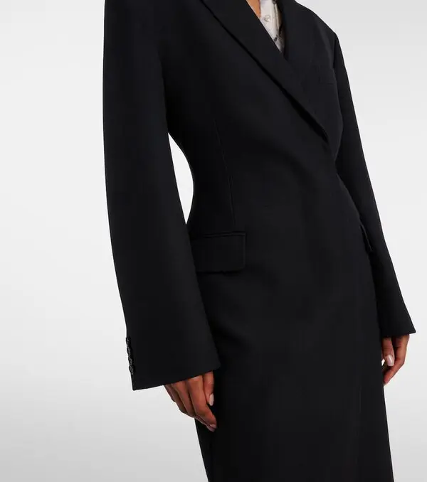 Acne Studios Double-breasted Peplum Wool Coat