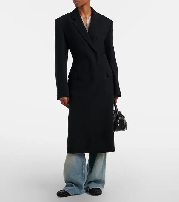 Acne Studios Double-breasted Peplum Wool Coat