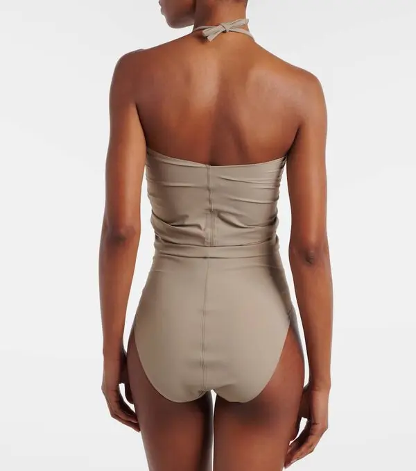 Rick Owens Halterneck Cut-out Swimsuit - Grey