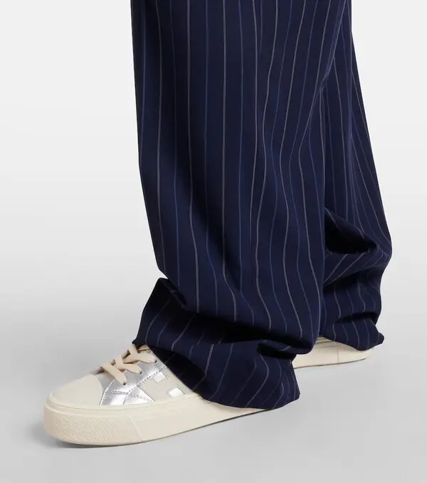 Hogan Crosswind Metallic Leather Sneakers