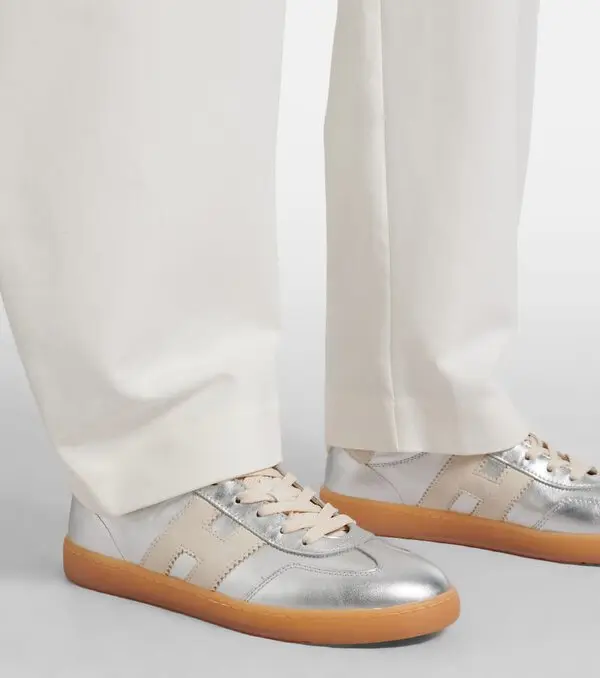 Hogan Metallic Leather Sneakers