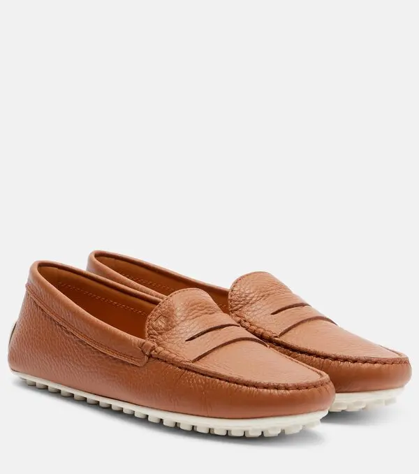 TOD'S Gommino Leather Driving Shoes - Brown