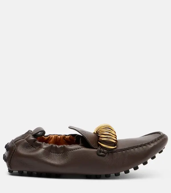 TOD'S Gommino Leather Driving Shoes - Brown
