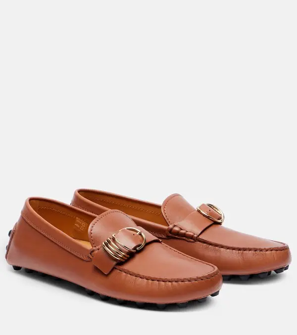 TOD'S Gommino Leather Driving Shoes - Brown