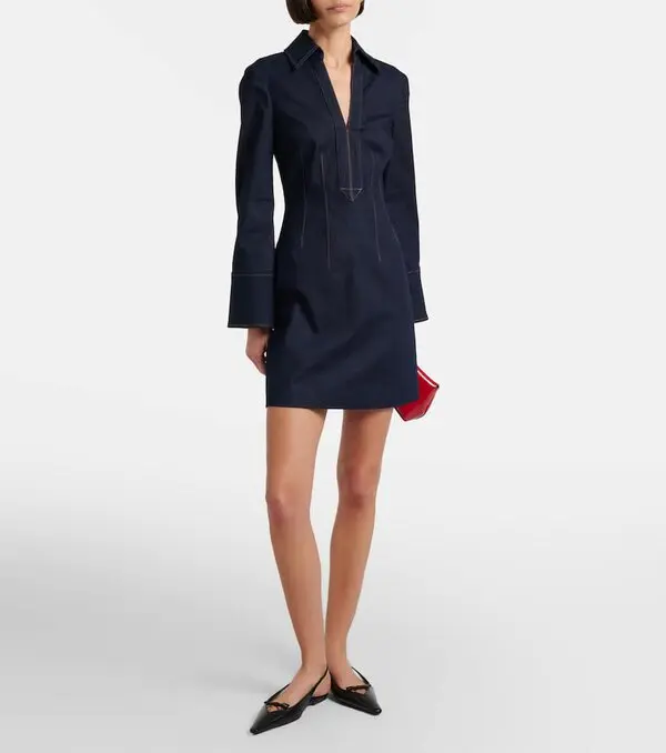 Veronica Beard Raymond Denim Mini Shirt Dress