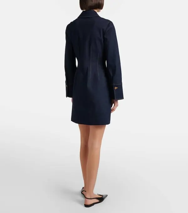 Veronica Beard Raymond Denim Mini Shirt Dress