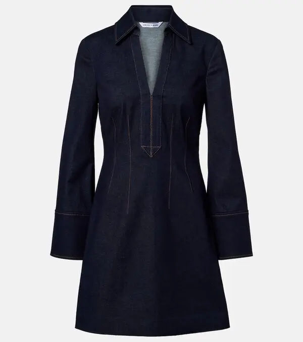 Veronica Beard Raymond Denim Mini Shirt Dress - Blue