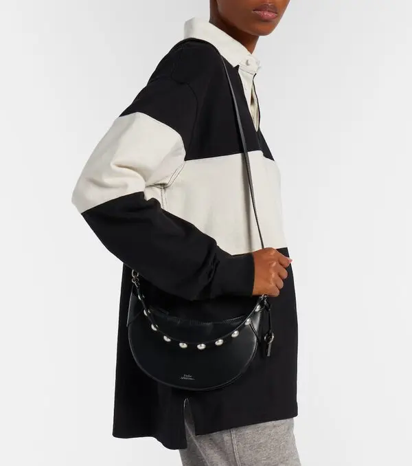 Polo Ralph Lauren Polo Id Mini Studded Leather Shoulder Bag - Black