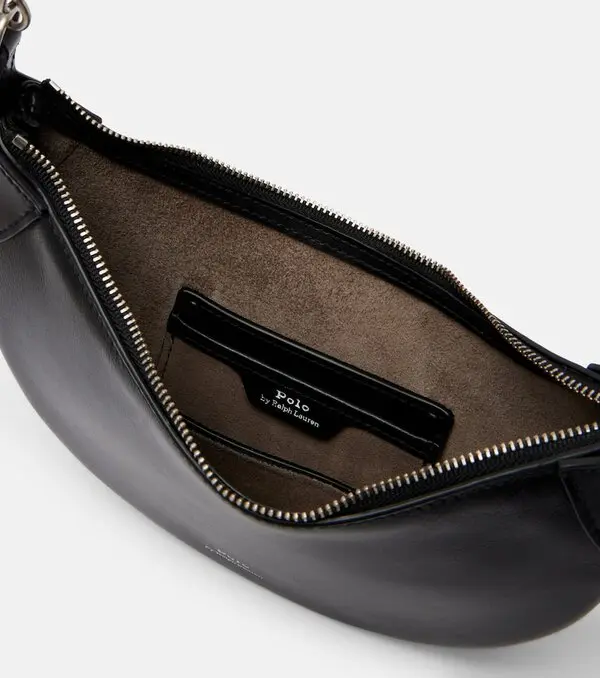 Polo Ralph Lauren Polo Id Mini Studded Leather Shoulder Bag - Black