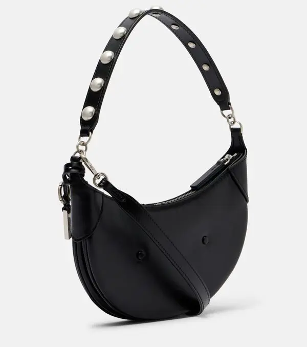 Polo Ralph Lauren Polo Id Mini Studded Leather Shoulder Bag - Black