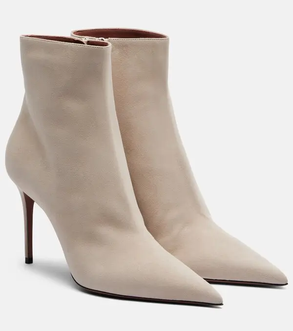 Paris Texas Vera 85 Suede Ankle Boots - Grey