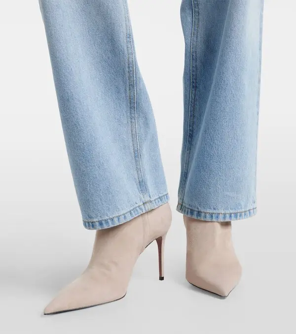Paris Texas Vera 85 Suede Ankle Boots - Grey