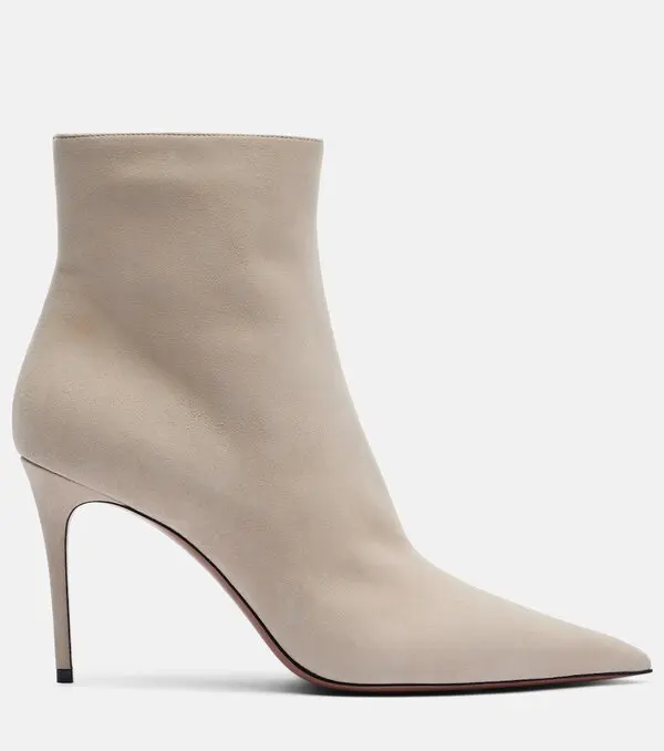 Paris Texas Vera 85 Suede Ankle Boots - Grey