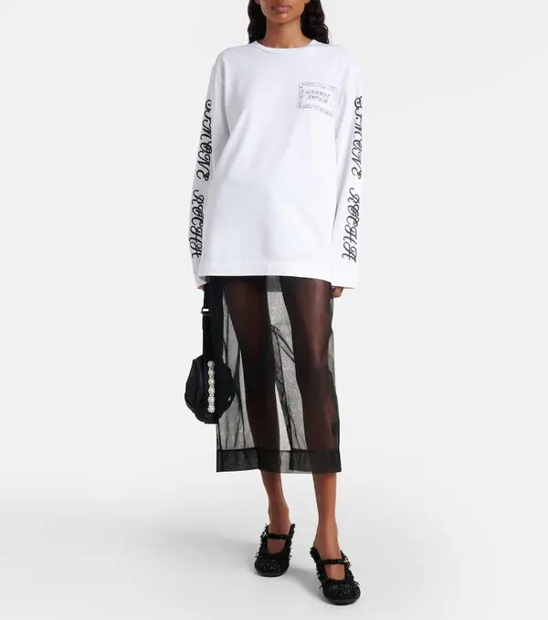 Simone Rocha Printed Cotton Jersey Top