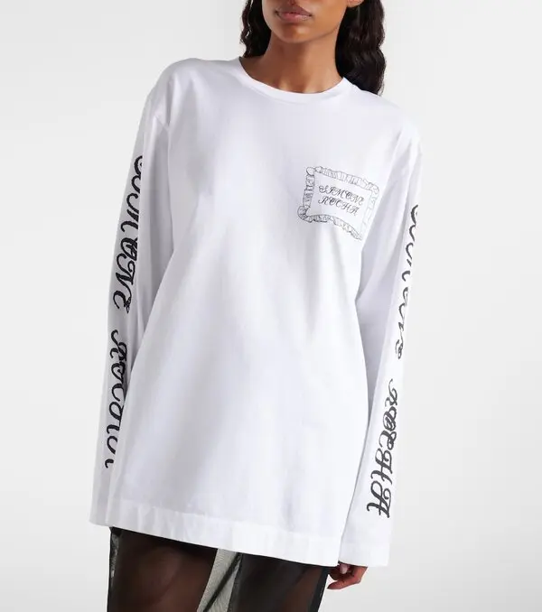 Simone Rocha Printed Cotton Jersey Top - White