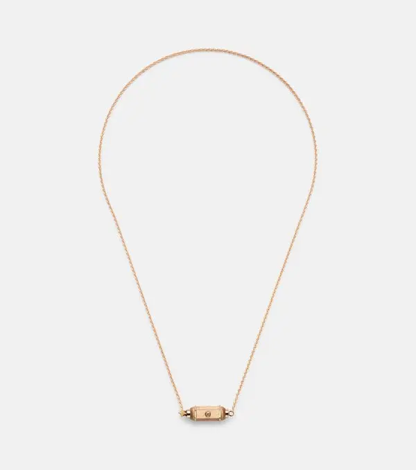 MARIE LICHTENBERG Coco Micro 18kt Rose Necklace With Diamonds - Gold