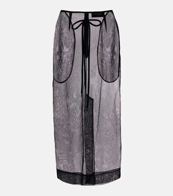 Simone Rocha Bow-detail Tulle Midi Skirt - Black