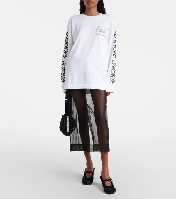 Simone Rocha Bow-detail Tulle Midi Skirt - Black