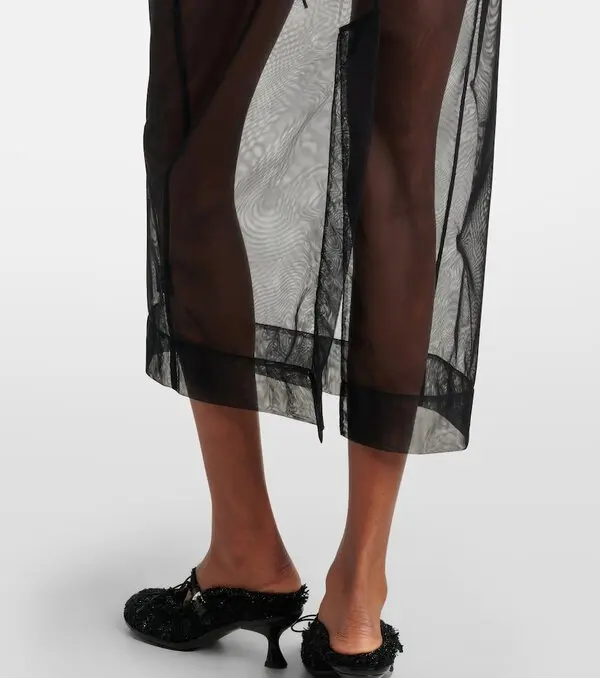 Simone Rocha Bow-detail Tulle Midi Skirt - Black
