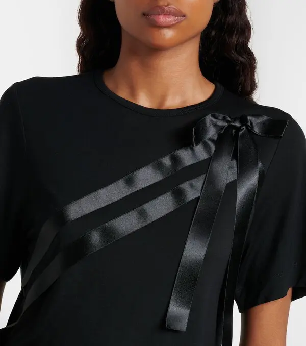 Simone Rocha Bow-detail Jersey T-shirt - Black