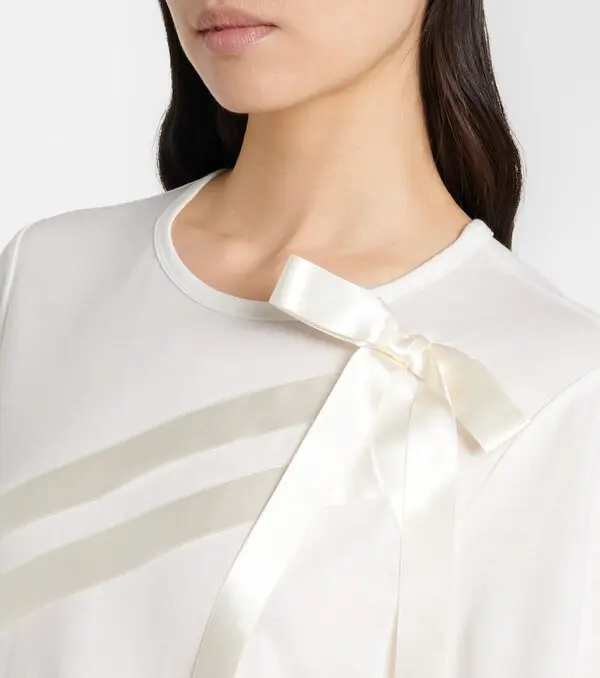 Simone Rocha Bow-detail Jersey T-shirt - White
