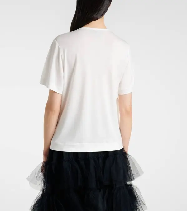 Simone Rocha Bow-detail Jersey T-shirt - White