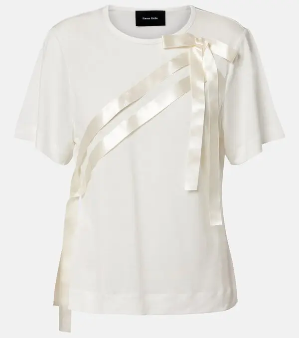 Simone Rocha Bow Detail Jersey T-shirt - White
