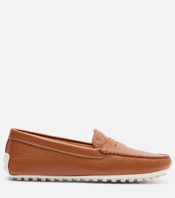 TOD'S Gommino Leather Driving Shoes - Brown