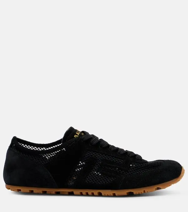 Balmain Runner Suede-trimmed Sneakers - Black