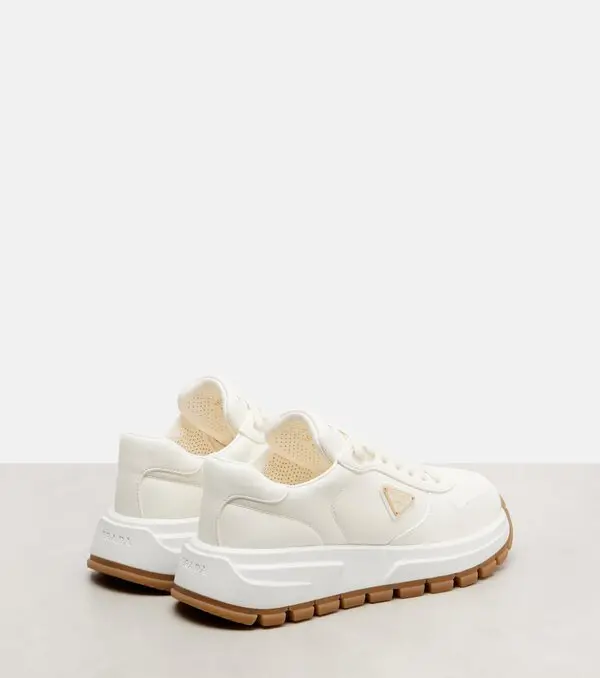 Prada Prax 01 Leather Sneakers - White