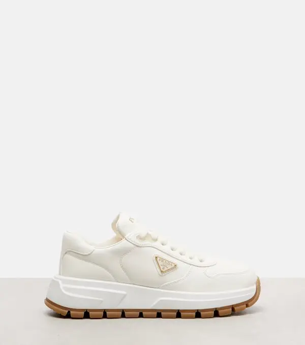 Prada Prax 01 Leather Sneakers - White