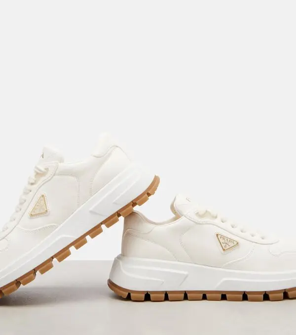Prada Prax 01 Leather Sneakers - White