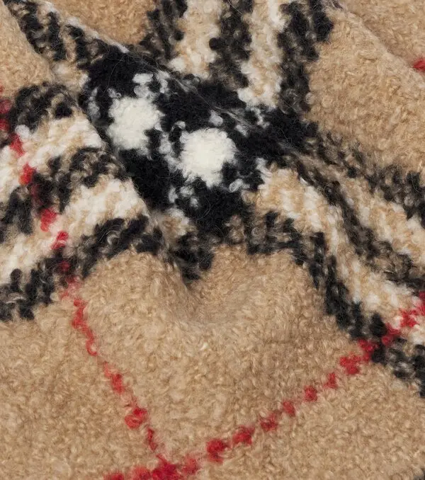 Burberry Check Alpaca And Wool Bouclé Scarf - Beige