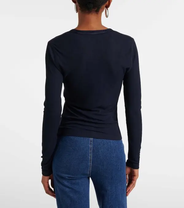 Veronica Beard Ribbed Henley Shirt
