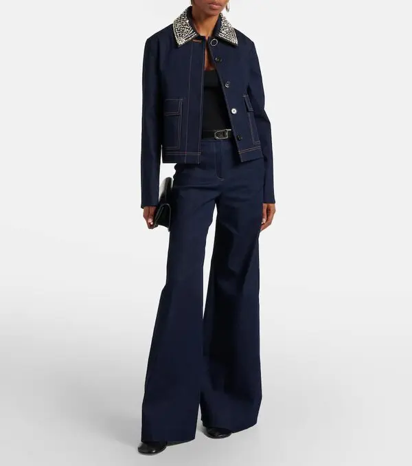 Veronica Beard Barrington Embellished Denim Jacket