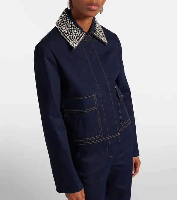 Veronica Beard Barrington Embellished Denim Jacket