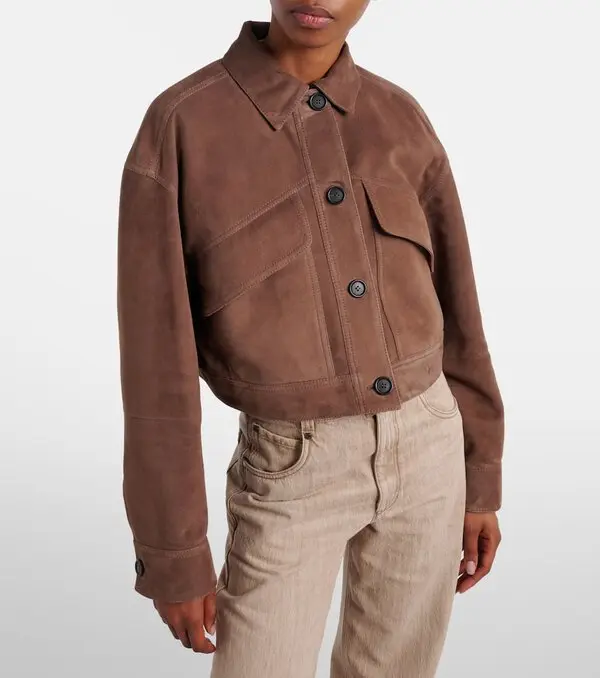 Brunello Cucinelli Cropped Suede Jacket